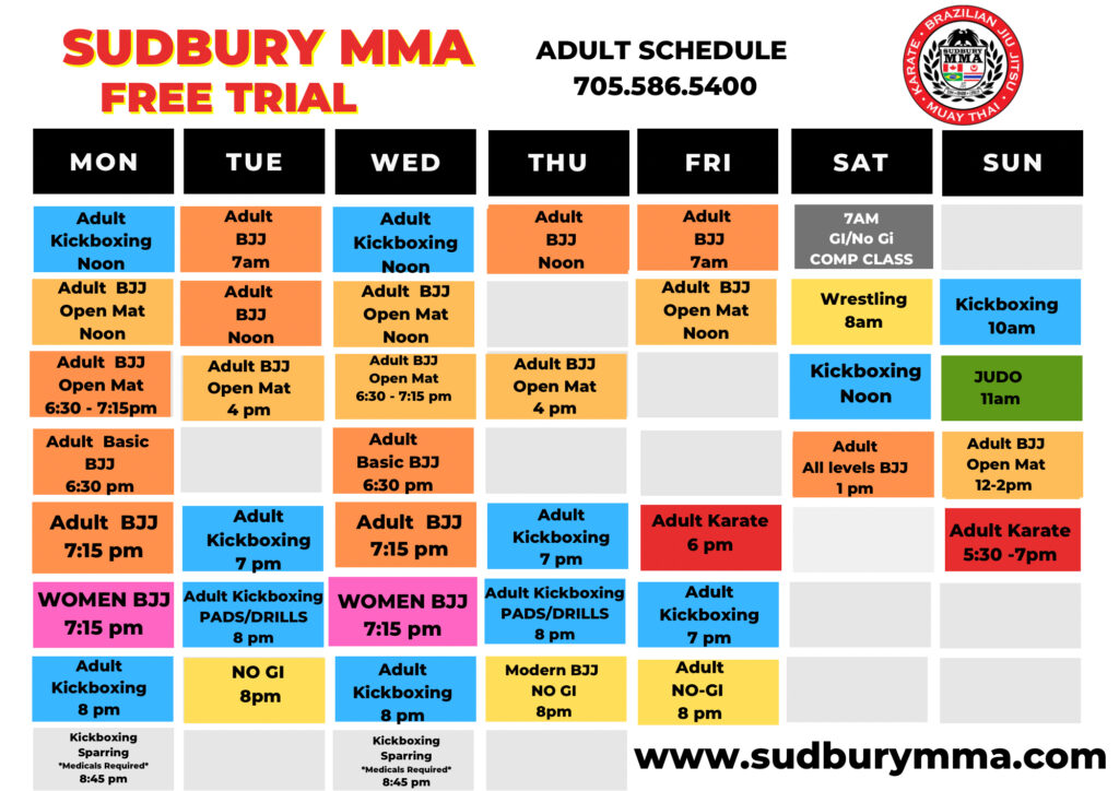 Schedule - Sudbury MMA